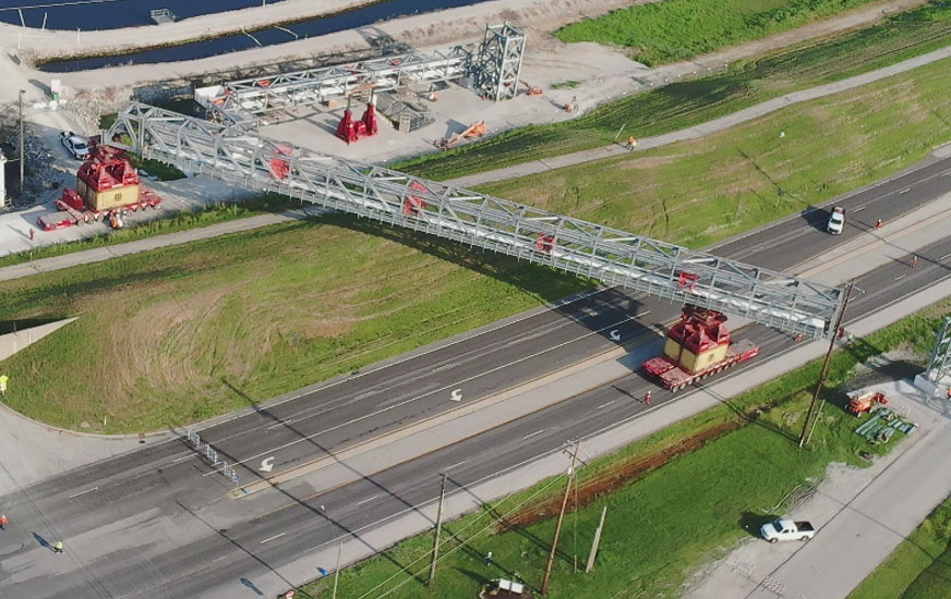 Pipe racks installed with minimized disruption
