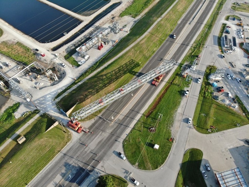 Pipe racks installed with minimized disruption