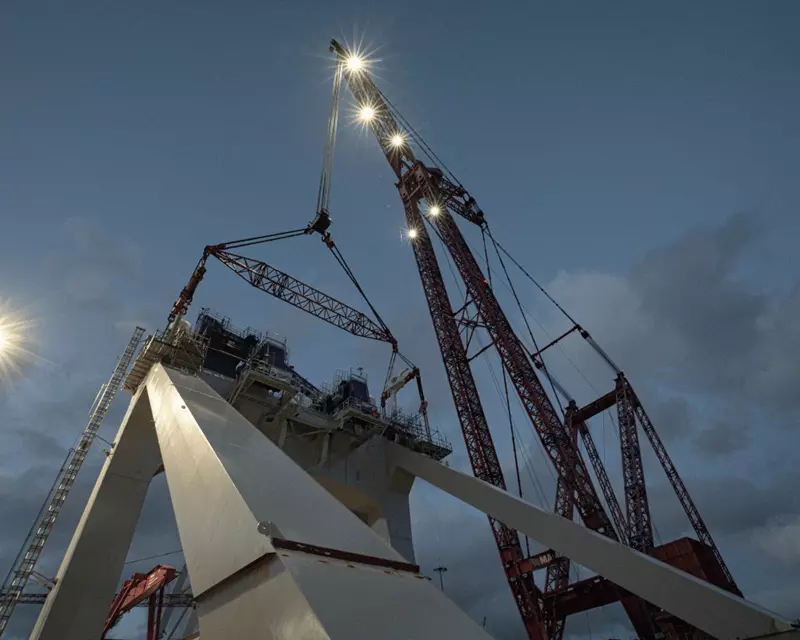 A-Frame installation enhances offshore wind vessel capability | Mammoet ...