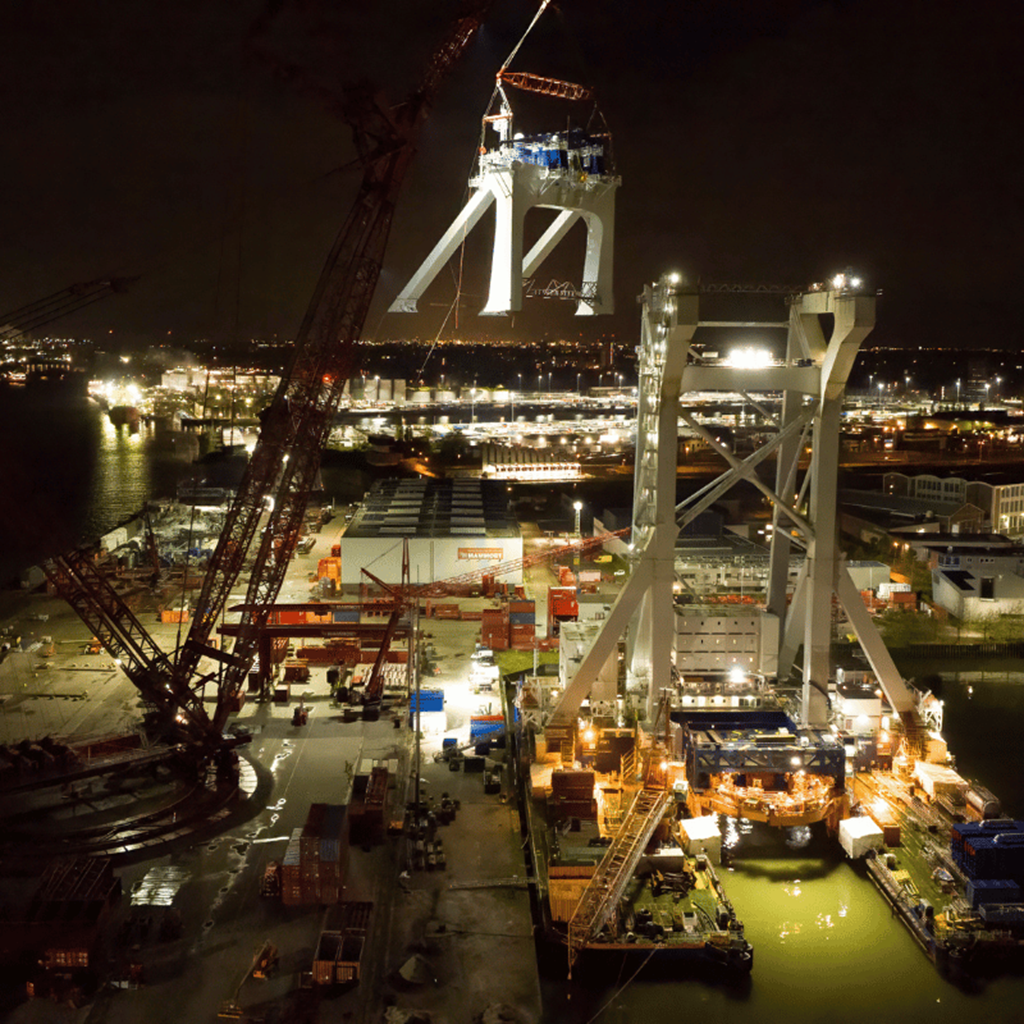 A-Frame installation enhances offshore wind vessel capability | Mammoet ...