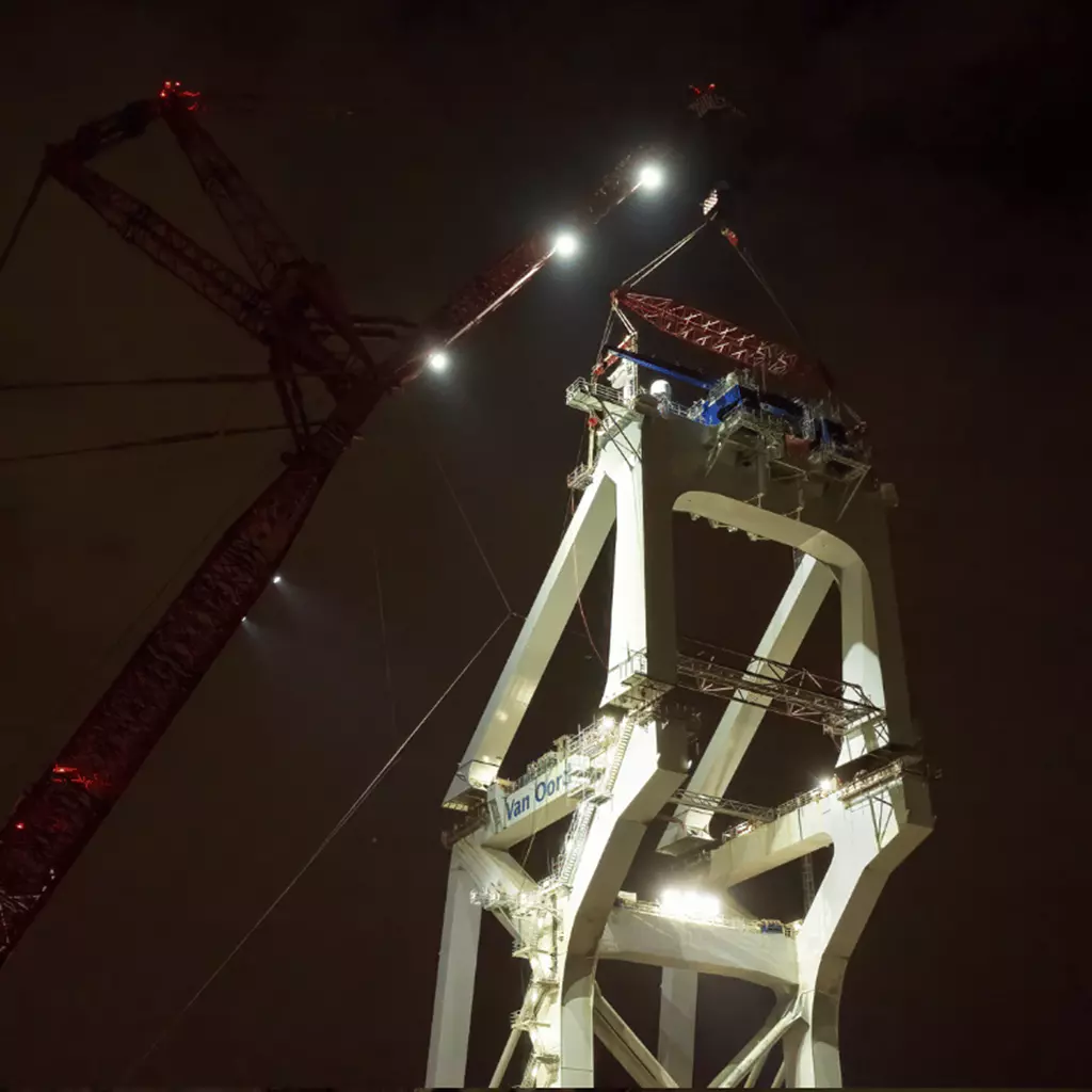 A-Frame installation enhances offshore wind vessel capability | Mammoet ...